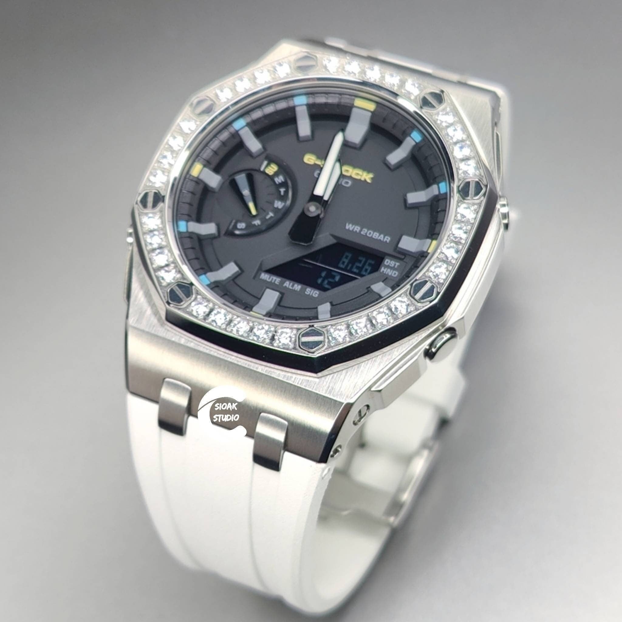 Casioak-Mod-Watch-Solar-Bluetooth-Diamond-Offshore-Superior-Silver-Case ...